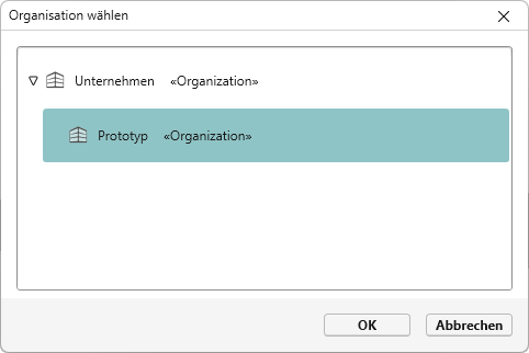 Der Dialog „Organisation wählen“ › microTOOL Hilfeseiten