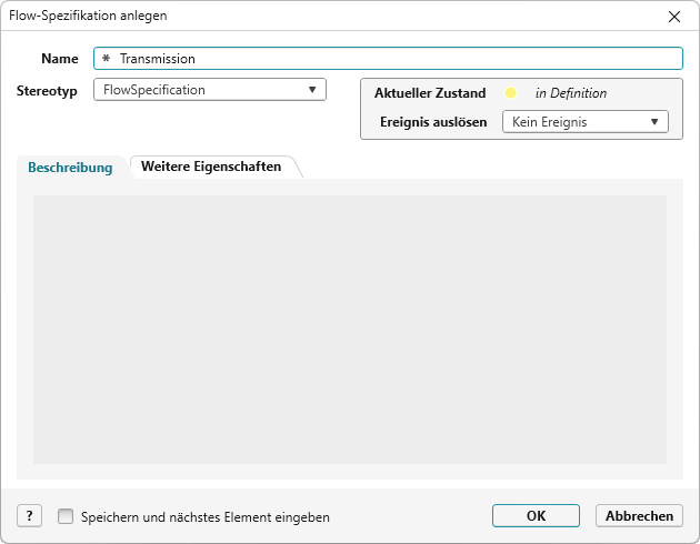 Der Dialog „Flow-Spezifikation anlegen/ bearbeiten“ › microTOOL Hilfeseiten