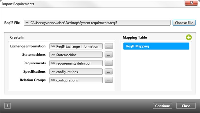 Dialog “Import Requirements” from ReqIF file › microTOOL Hilfeseiten
