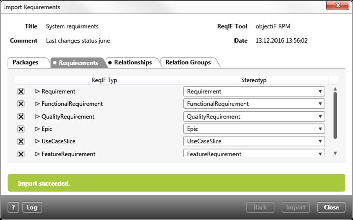 Dialog “Import Requirements” – ReqIF Mapping › microTOOL Hilfeseiten