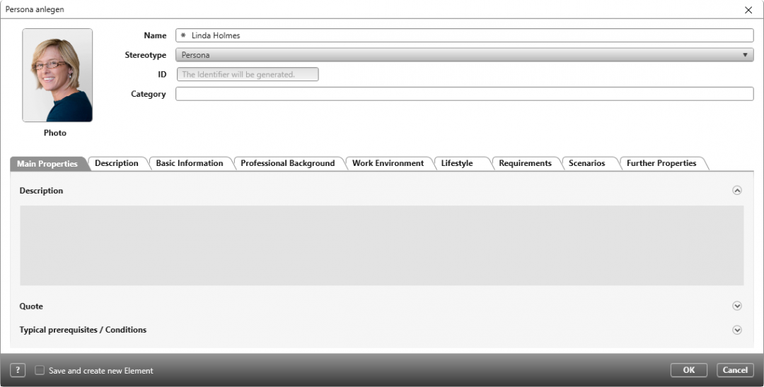 Dialog “Create Persona” › microTOOL Hilfeseiten