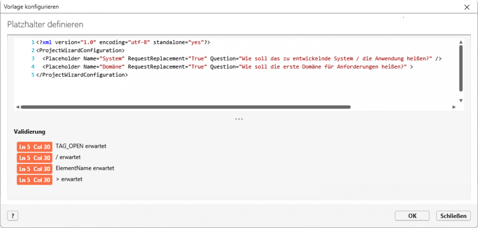 Der Dialog „Vorlage konfigurieren“ › microTOOL Hilfeseiten