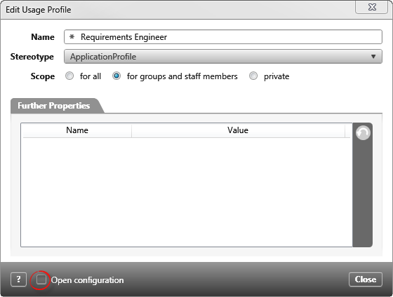 Dialog Create Usage Profile” › Microtool Hilfeseiten
