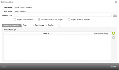 Dialog “Edit Project User” › microTOOL Hilfeseiten
