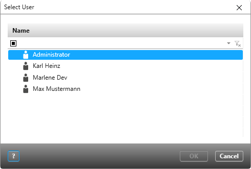 Dialog for ‘Select User’ › microTOOL Hilfeseiten
