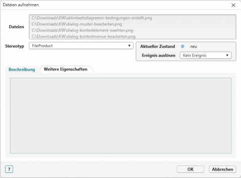 Der Dialog „Dateien aufnehmen“ › microTOOL Hilfeseiten