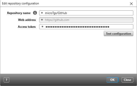 Dialog for ‘Create/Edit Repository Configuration’ › microTOOL Hilfeseiten